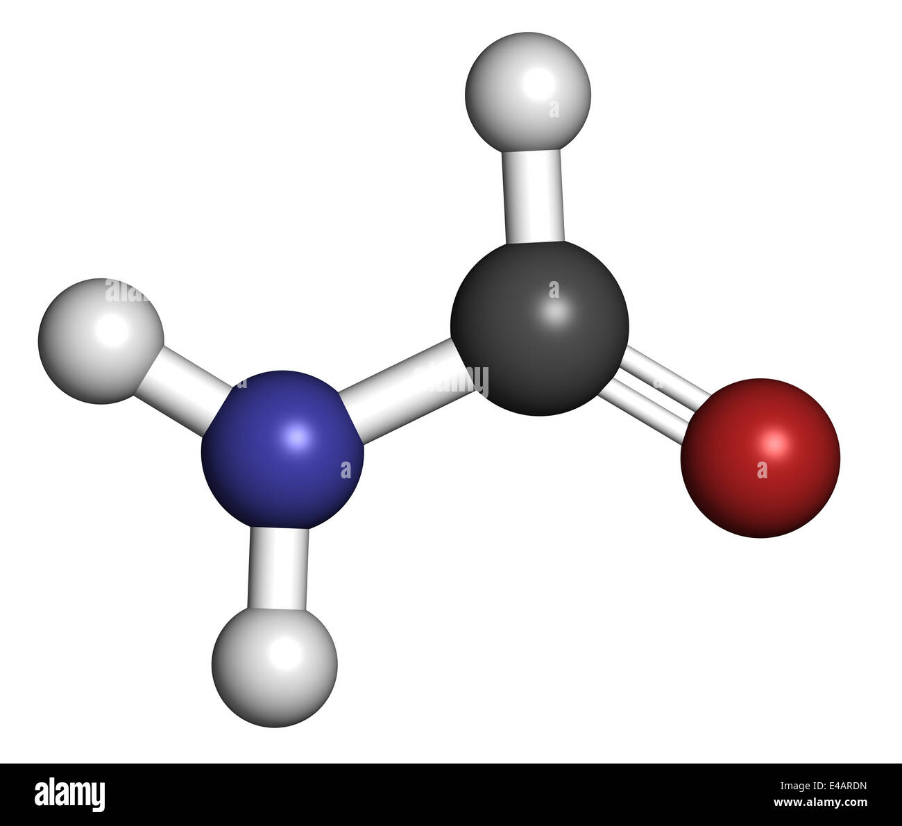 Formamide (methanamide) solvent molecule. Atoms are represented as ...