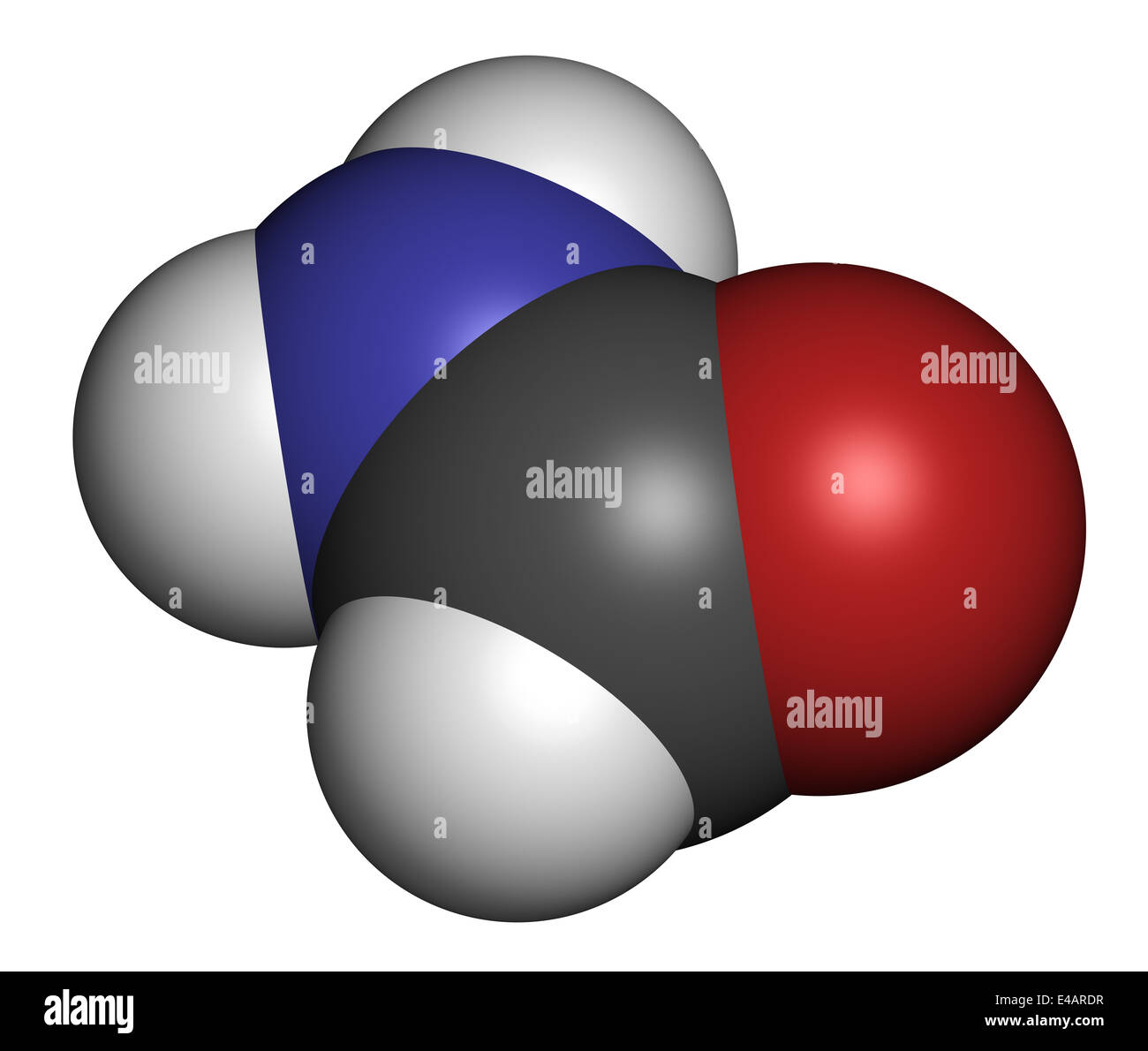 Formamide (methanamide) solvent molecule. Atoms are represented as ...