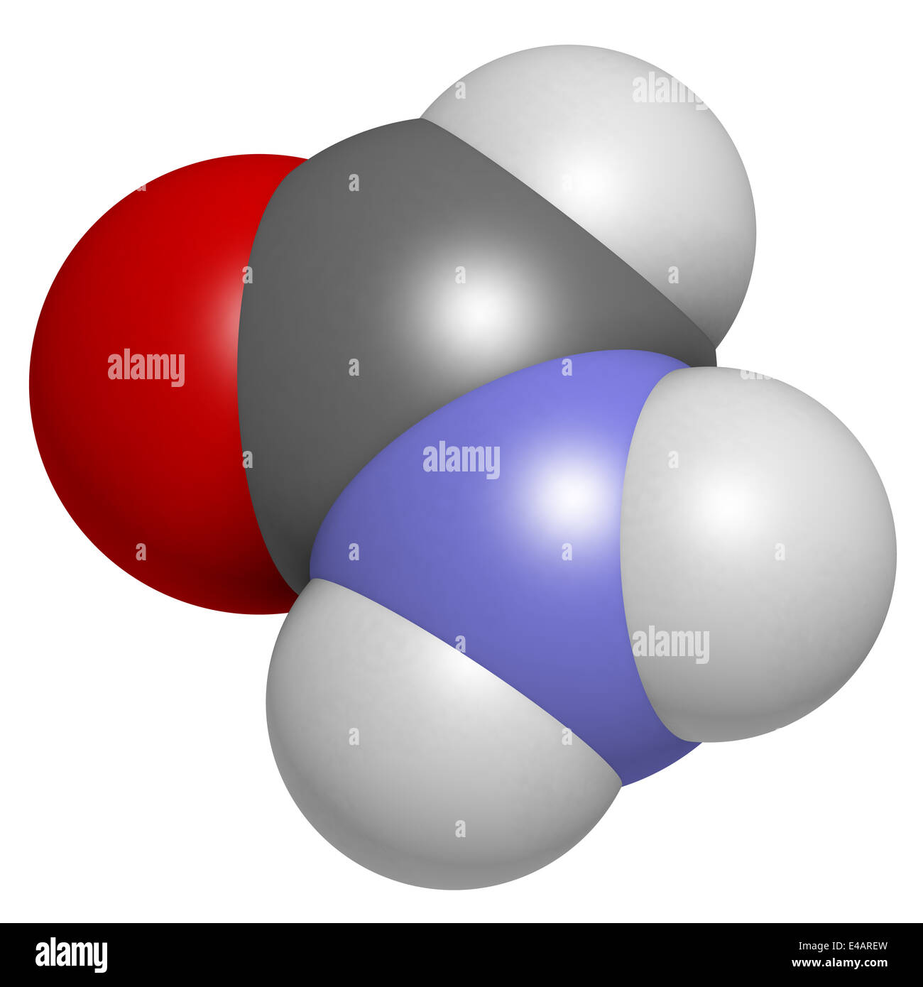 Formamide (methanamide) solvent molecule. Atoms are represented as ...