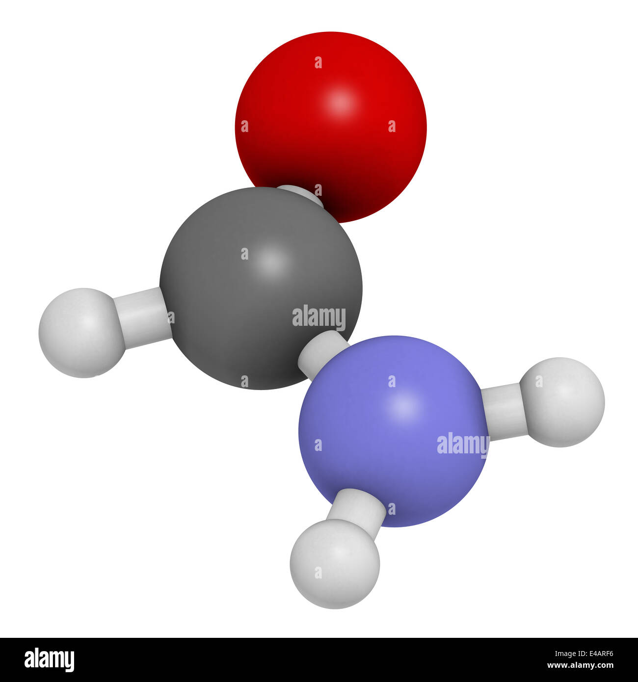Formamide (methanamide) solvent molecule. Atoms are represented as ...