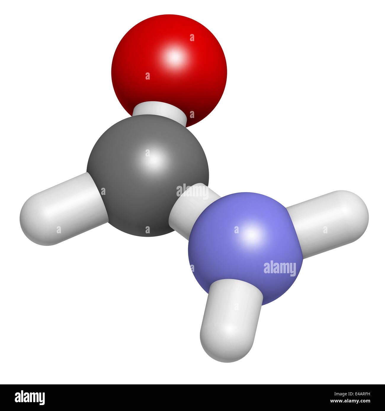 Formamide (methanamide) solvent molecule. Atoms are represented as ...