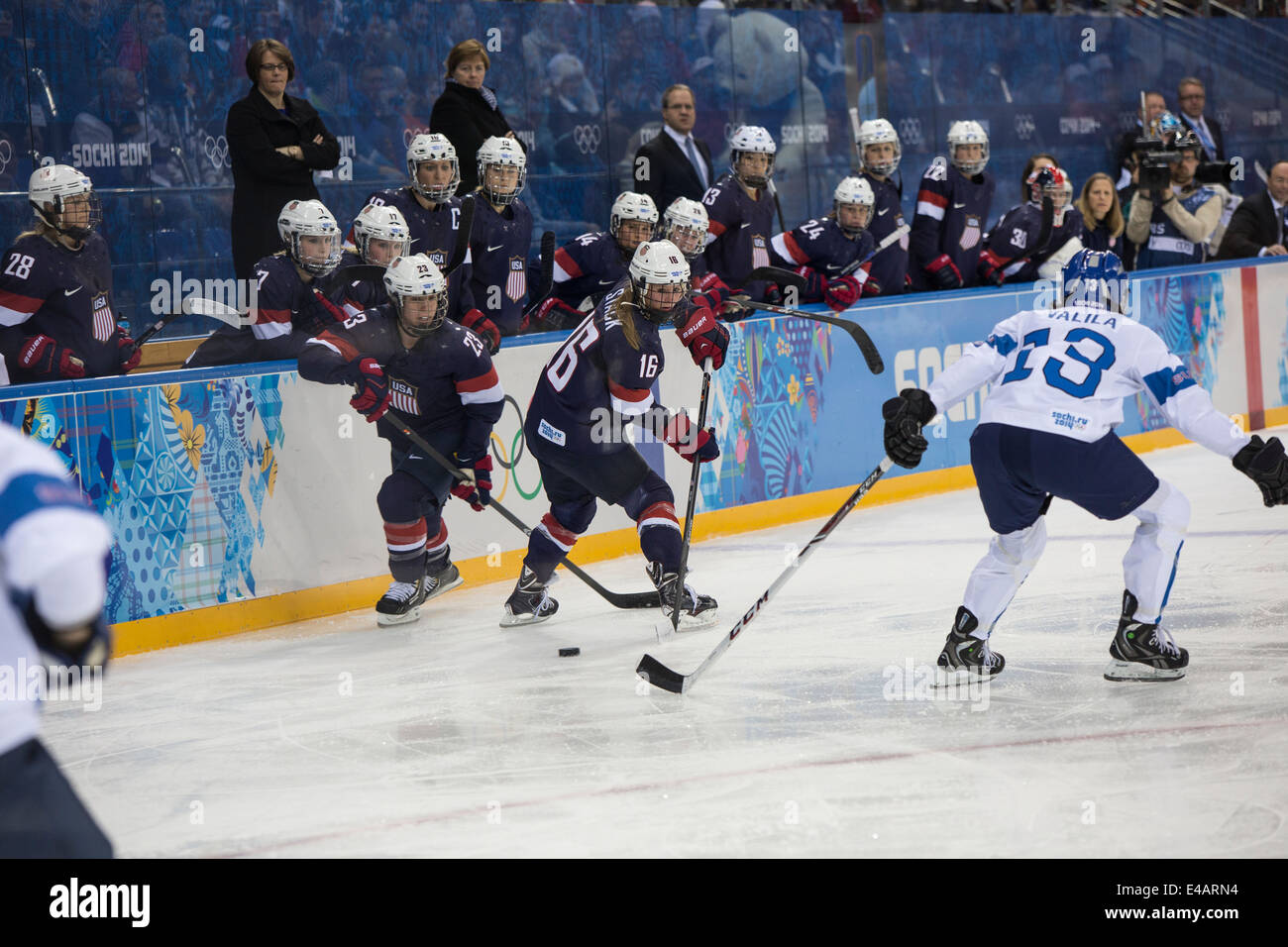Kelli Stack (USA) during ice hockey game vs FIN at the Olympic Winter ...