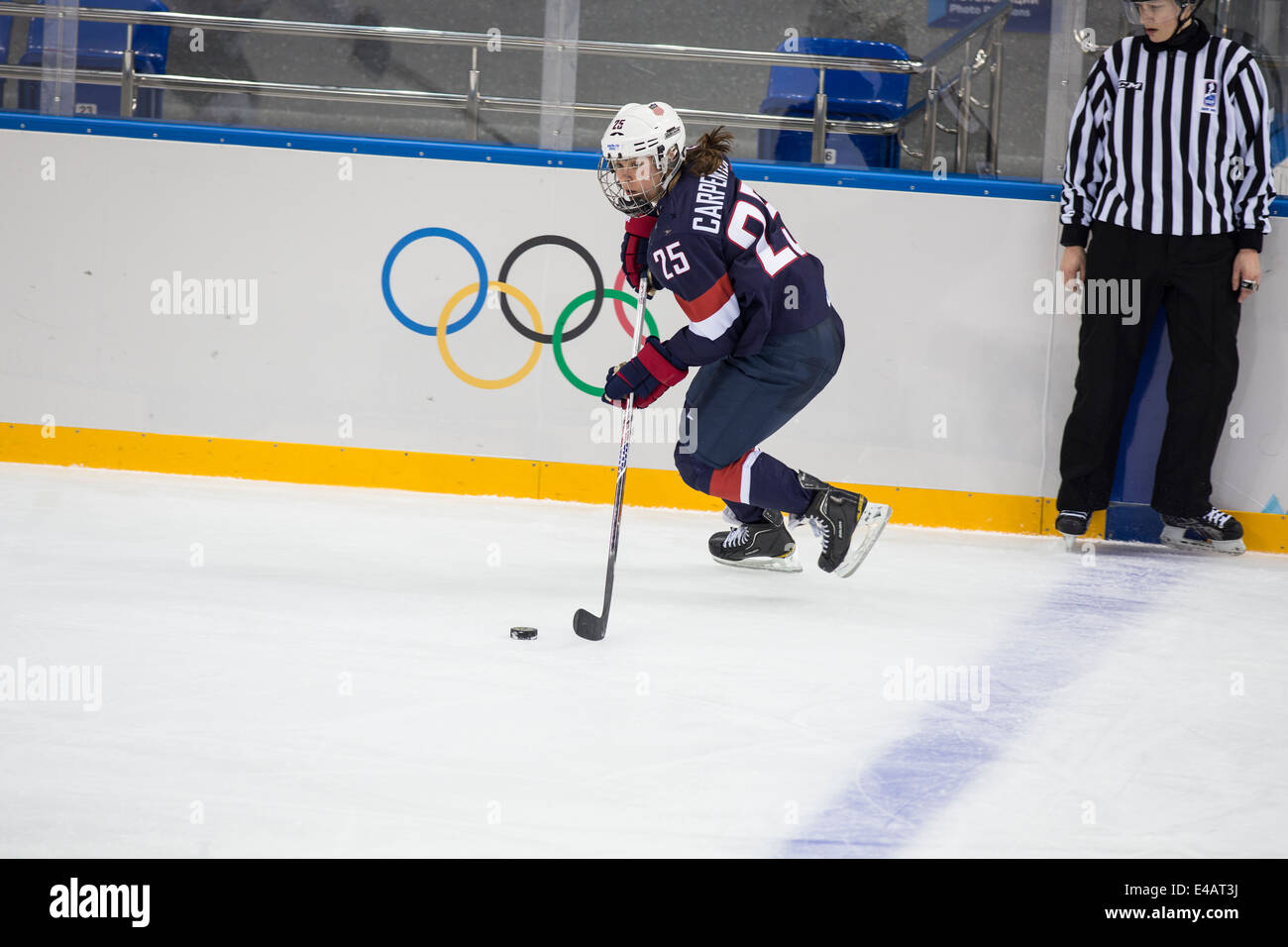 Alex Carpenter (USA) during ice hockey game vs FIN at the Olympic ...
