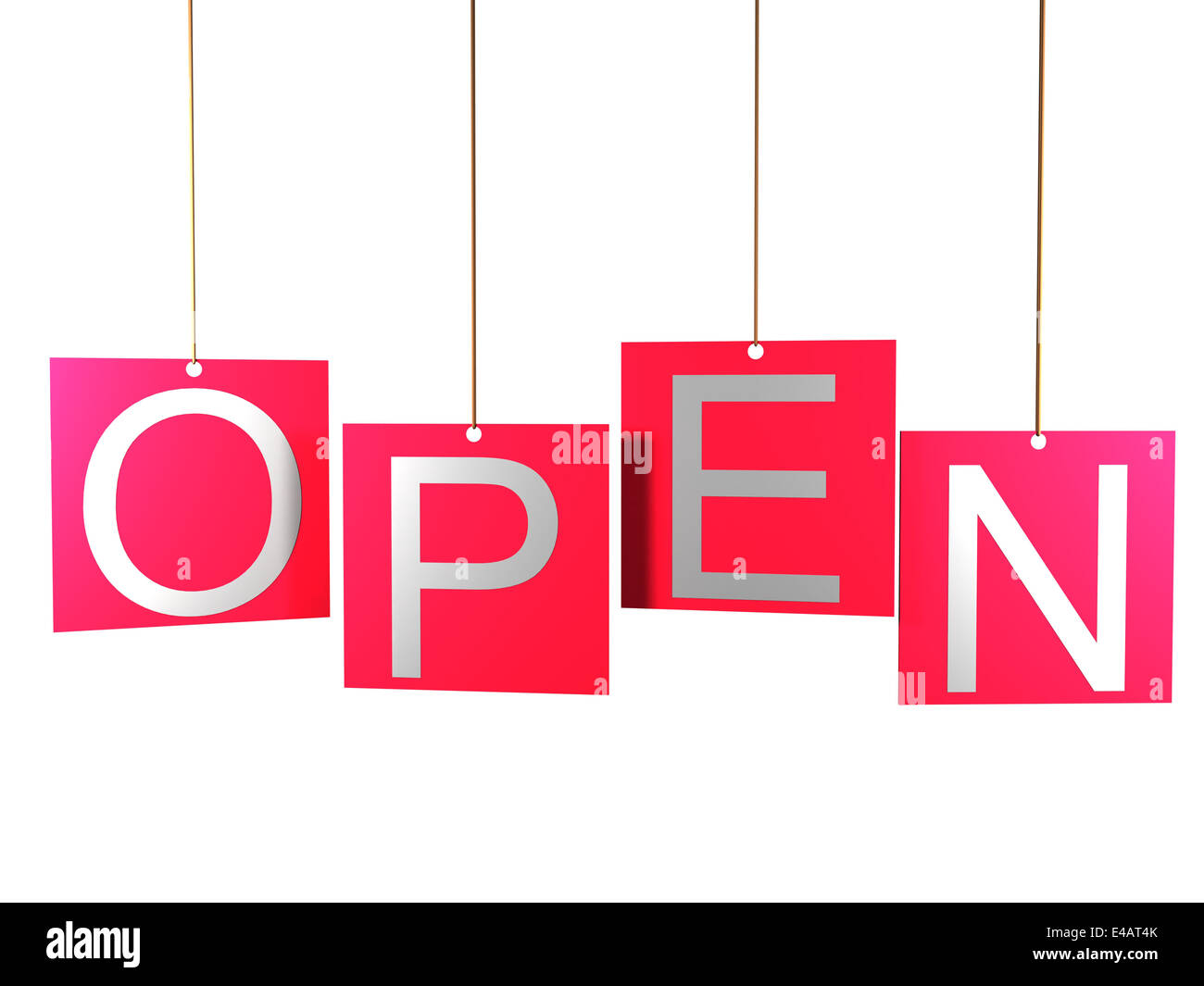 3D open sign Stock Photo - Alamy
