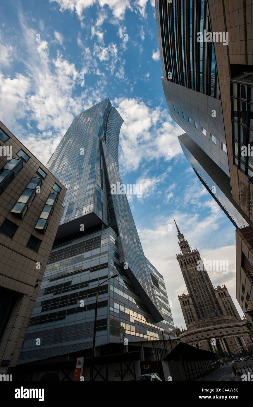 Shopping mall and office buildings in central Warsaw, Poland Stock ...