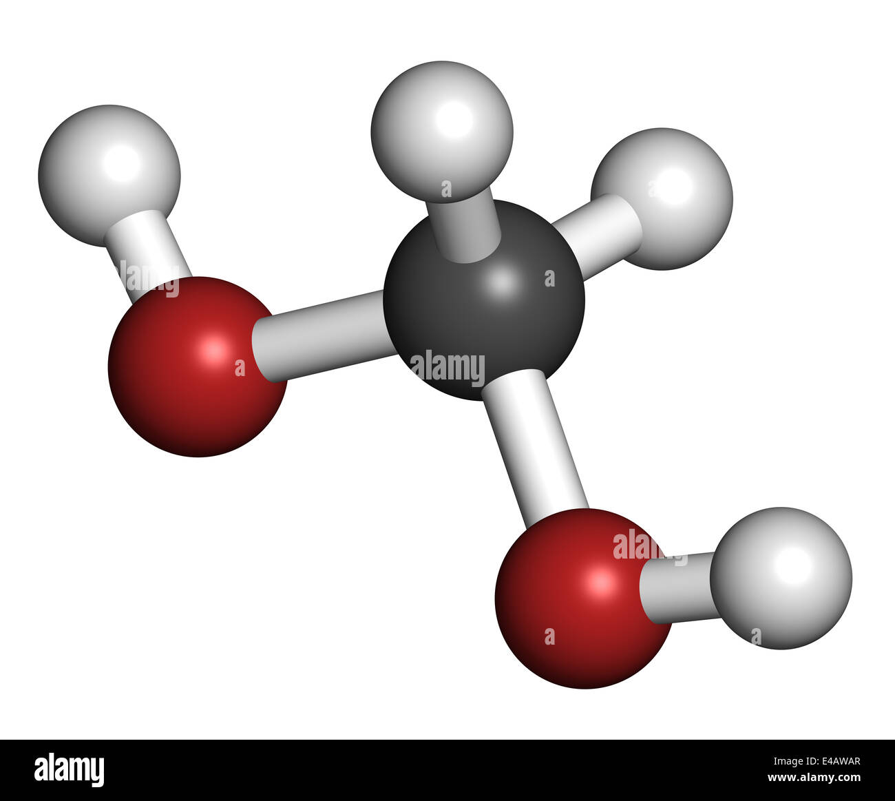 Methylene glycol (methanediol, formaldehyde monohydrate) molecule ...