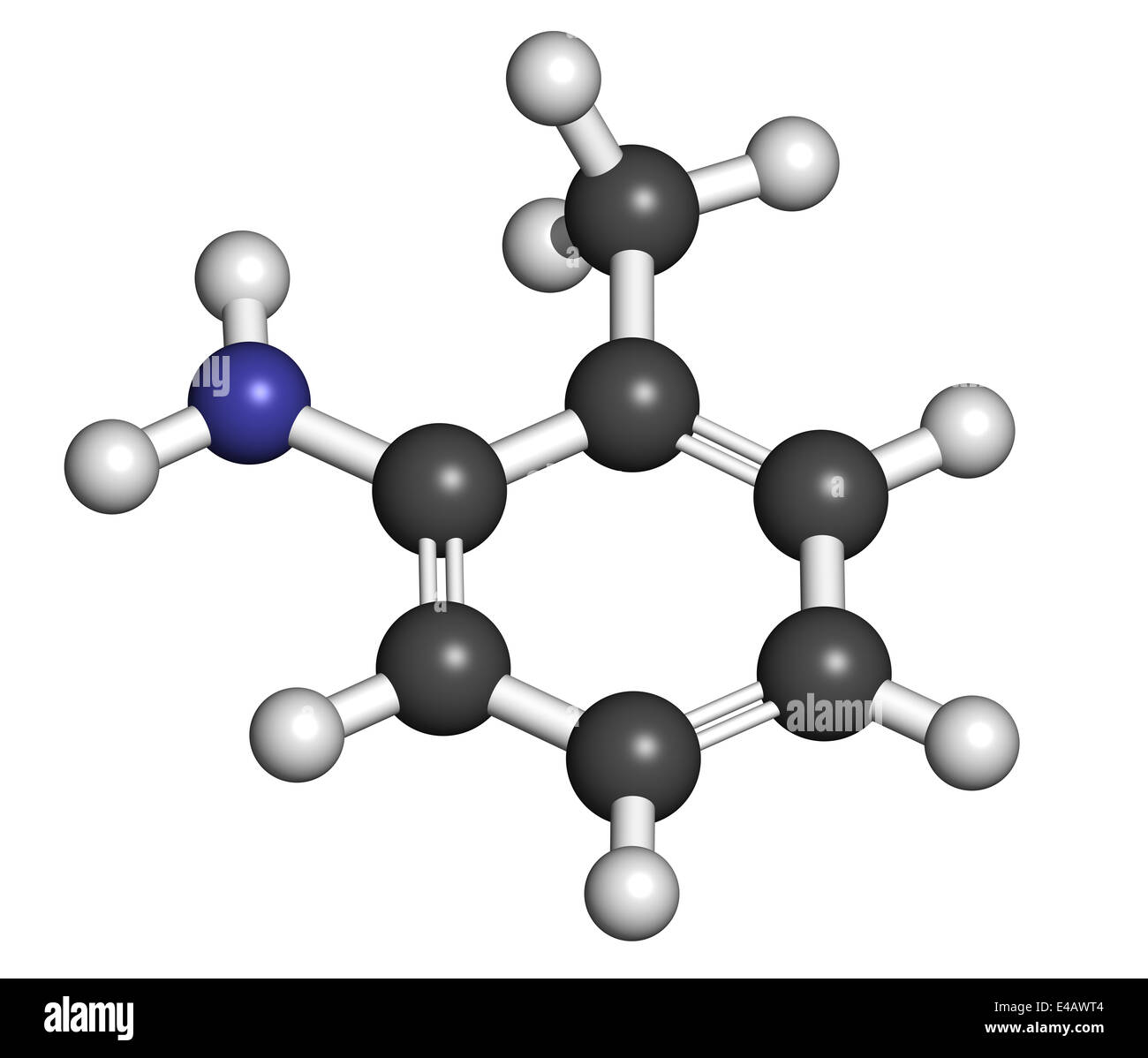 Toluidine (ortho-toluidine, 2-methylaniline) molecule. Suspected to be ...