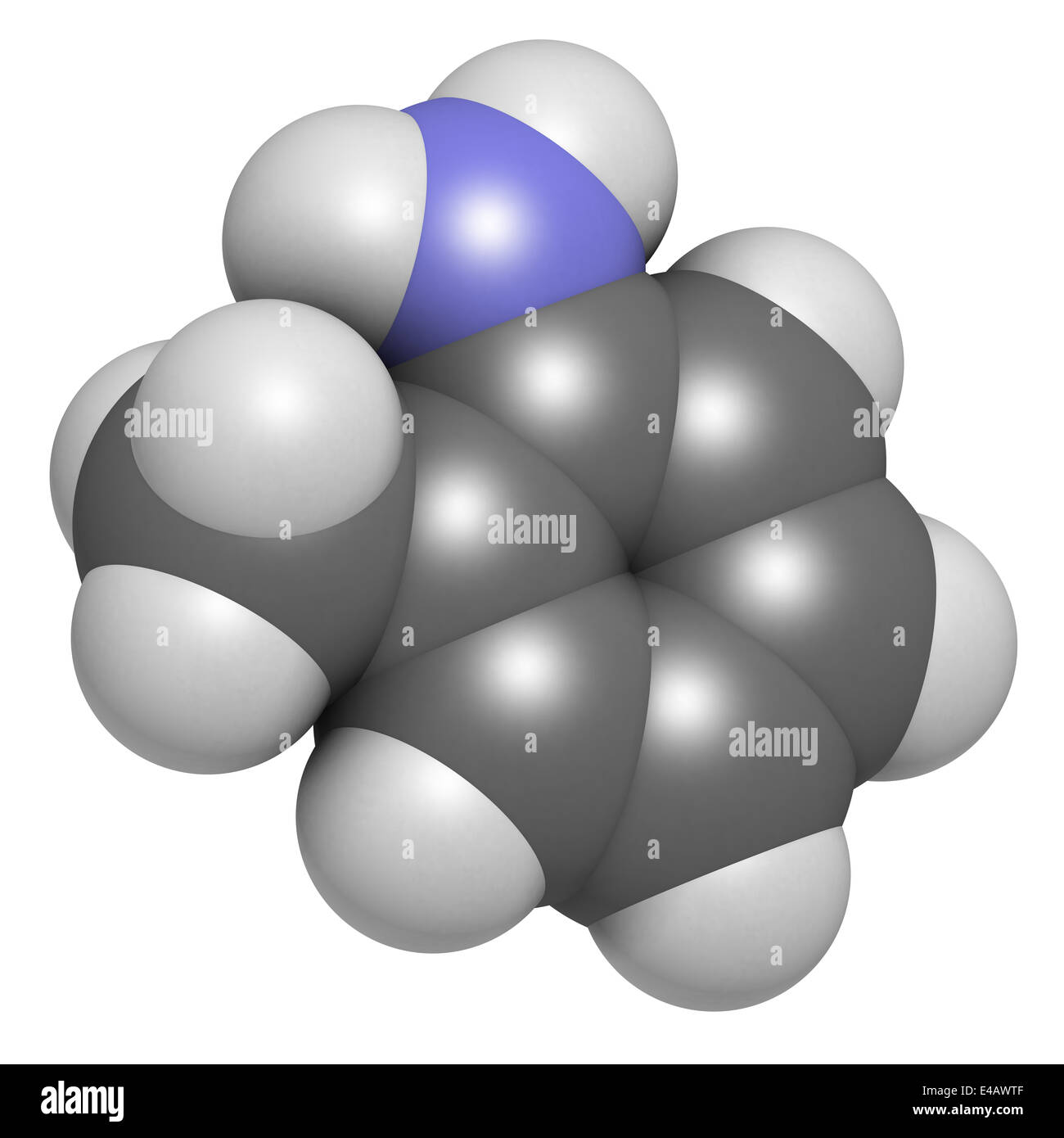 Toluidine (ortho-toluidine, 2-methylaniline) molecule. Suspected to be ...