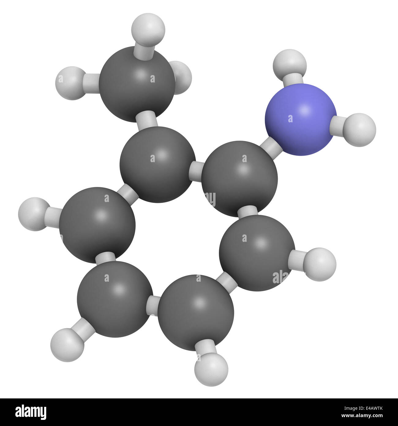 Toluidine (ortho-toluidine, 2-methylaniline) molecule. Suspected to be ...