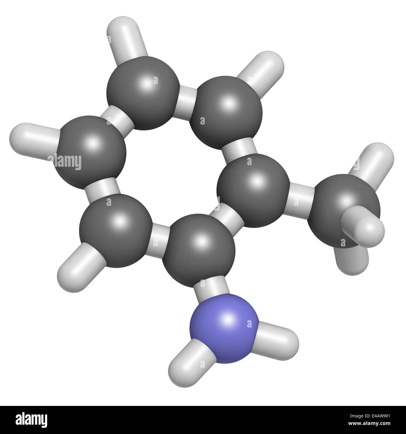 Toluidine (ortho-toluidine, 2-methylaniline) molecule. Suspected to be ...