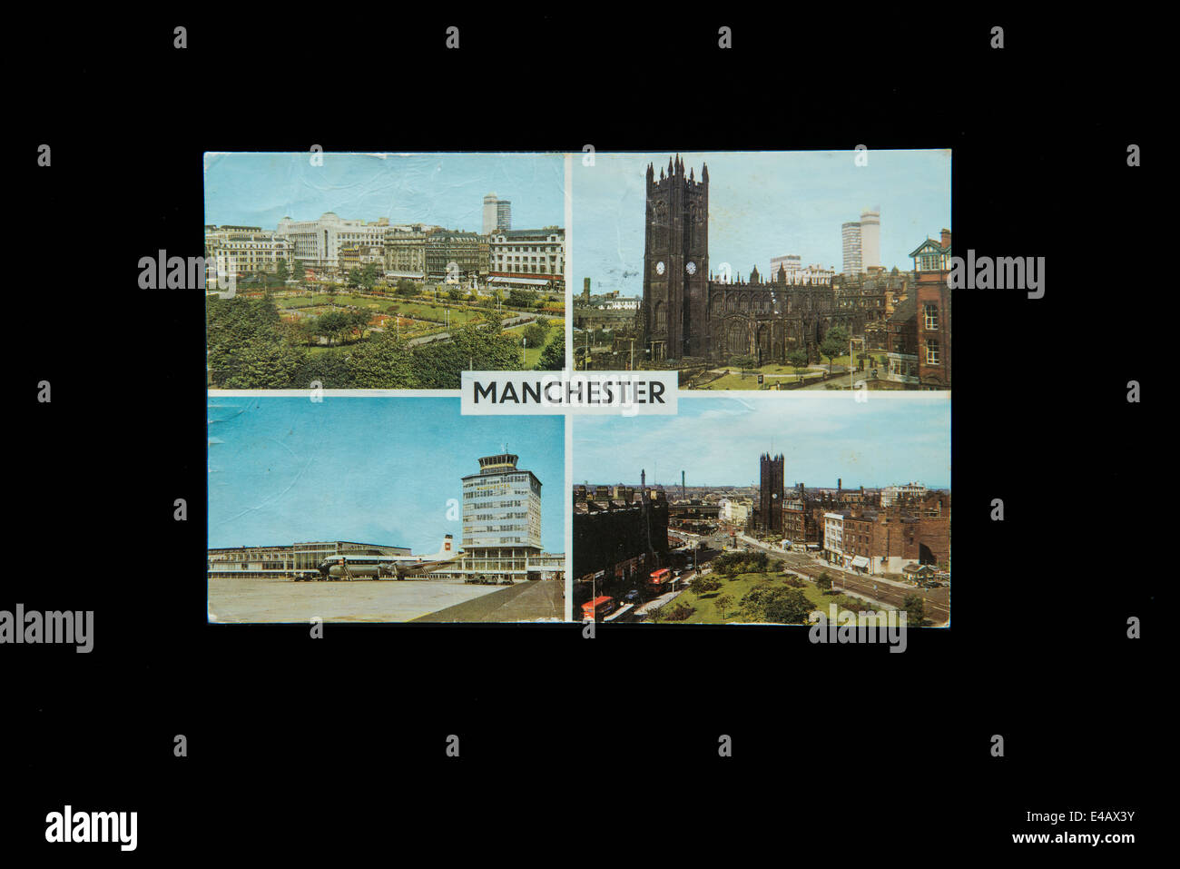 Manchester in an old postcard Stock Photo - Alamy