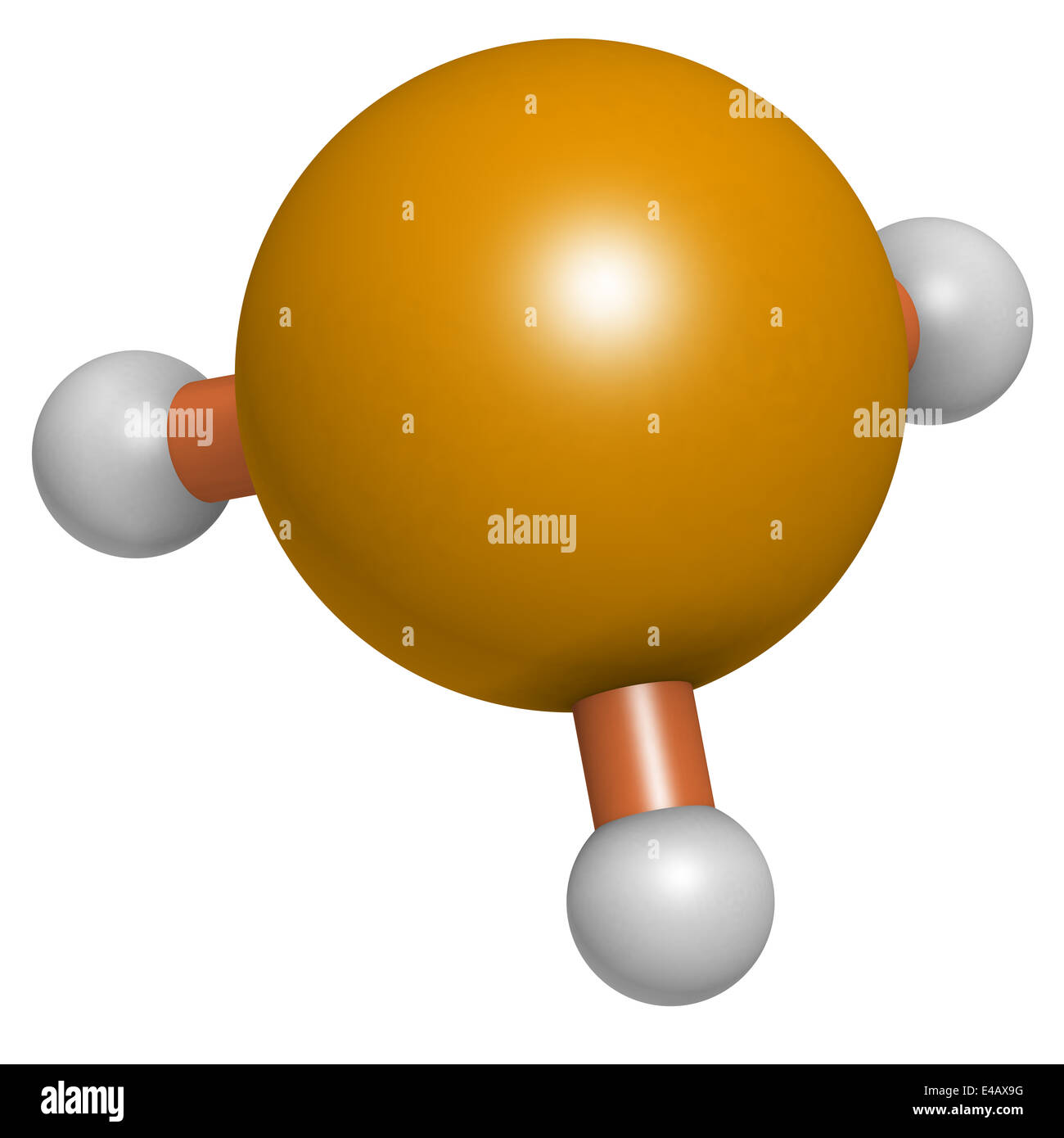 Phosphine (phosphane, PH3) molecule. Used as reagent in chemistry and ...