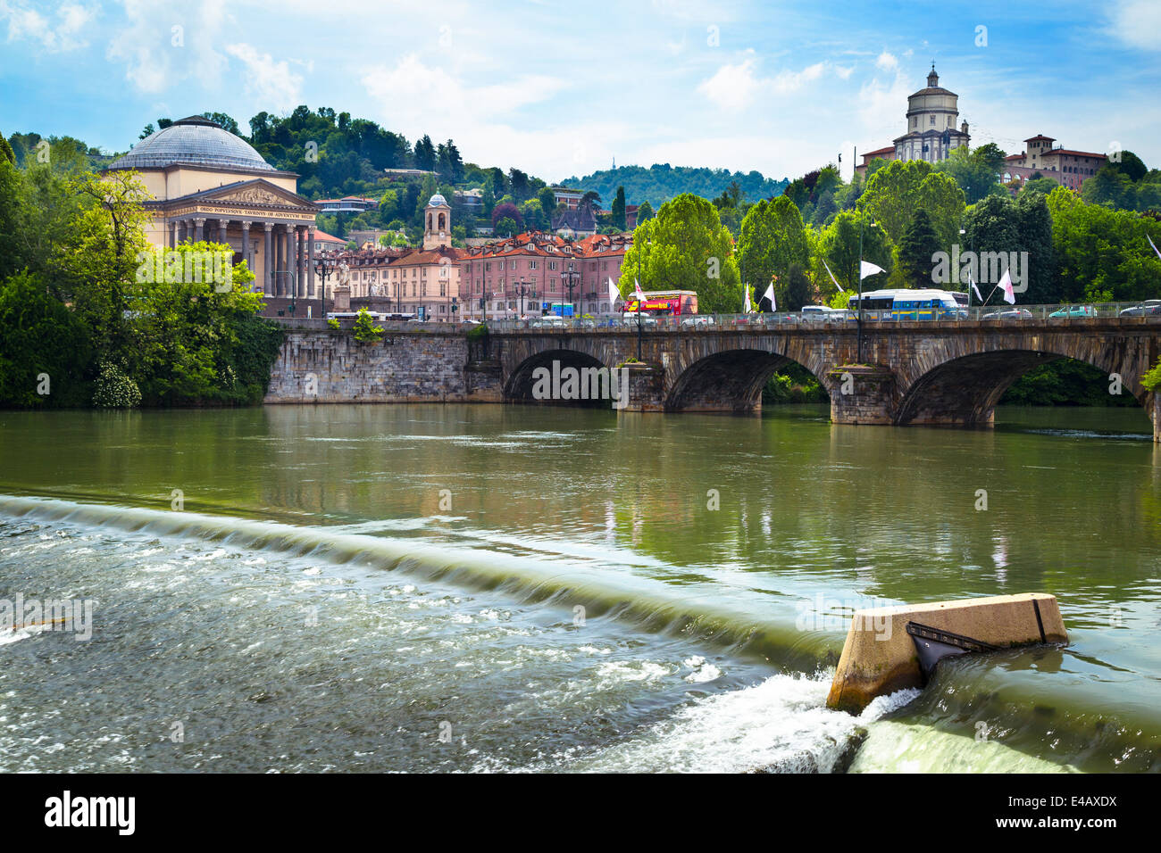 View South across the river Po, Turin, Italy Stock Photo - Alamy