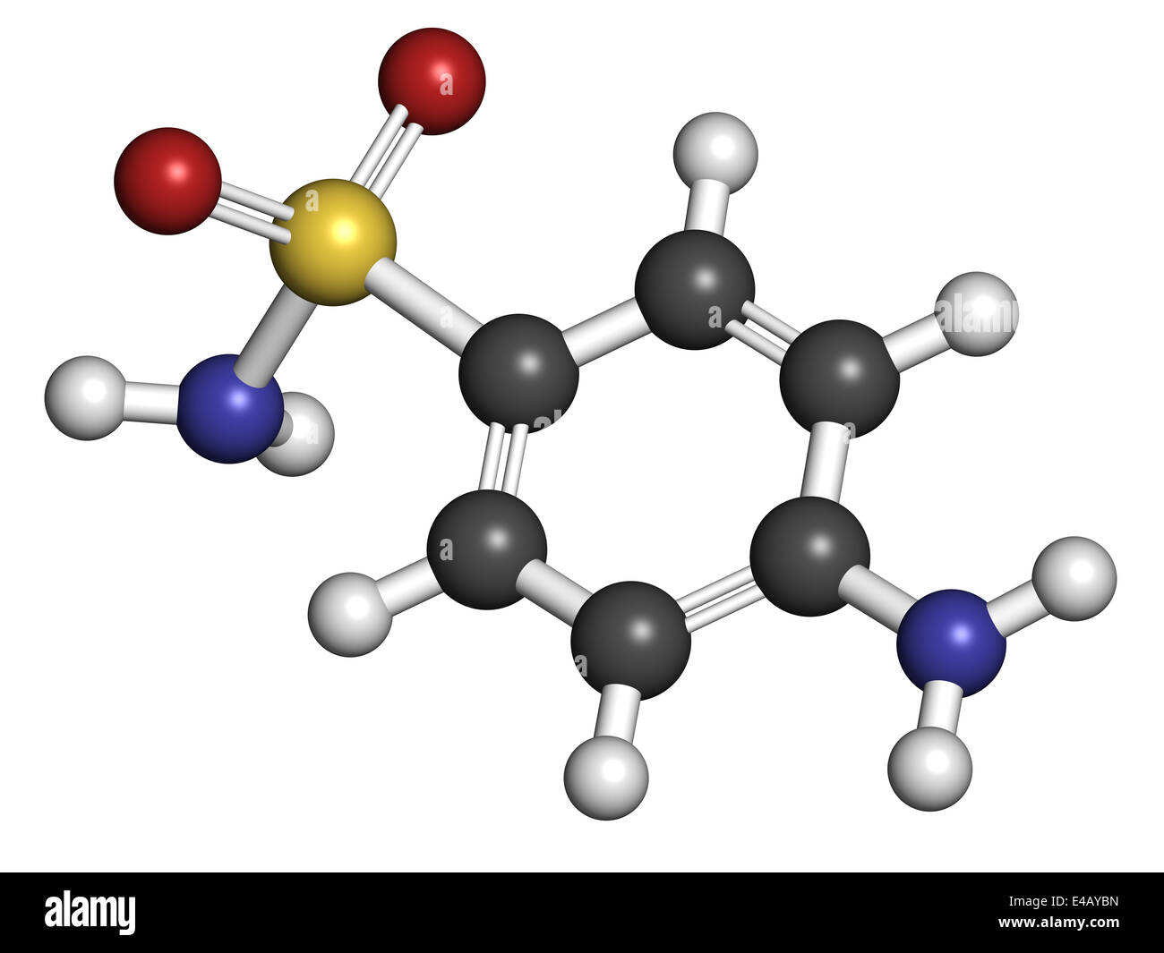 Sulfanilamide (sulphanilamide) sulfonamide antibiotic molecule Stock ...