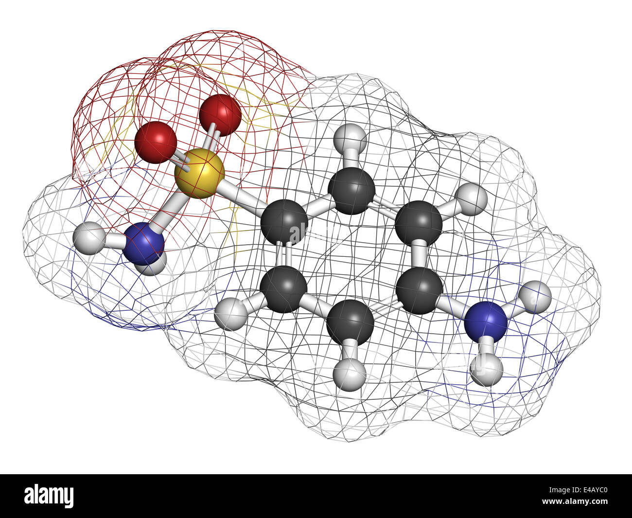 Sulfanilamide (sulphanilamide) sulfonamide antibiotic molecule Stock ...