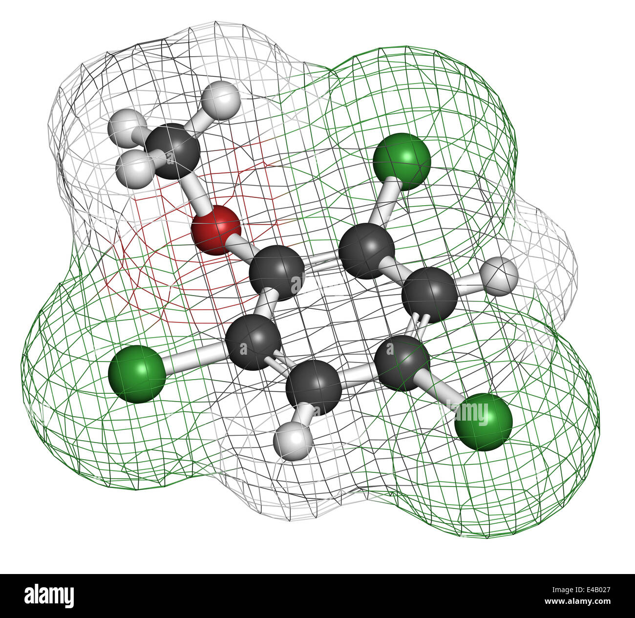 Trichloroanisole (TCA) cork taint molecule. Produced by fungi and ...