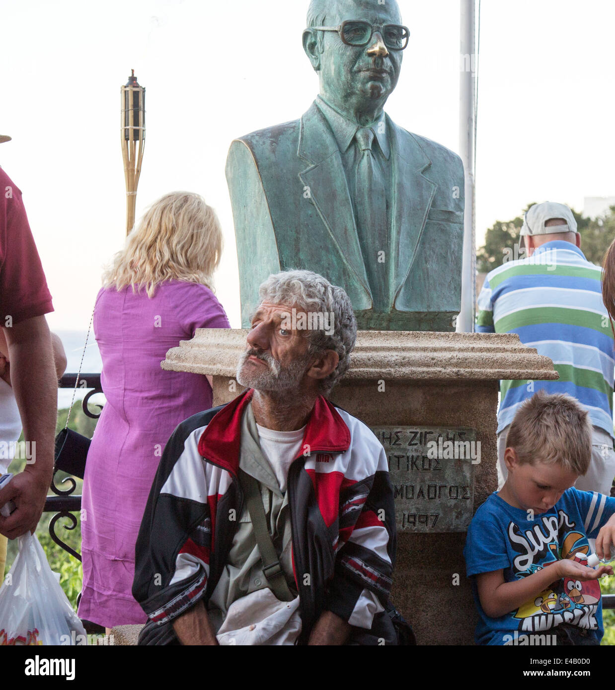People In The Main Square Lindos Rhodes Greece Stock Photo - Alamy