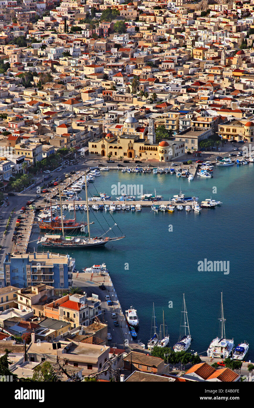 Panoramic view of Pothia town, Kalymnos island, Dodecanese, Greece ...