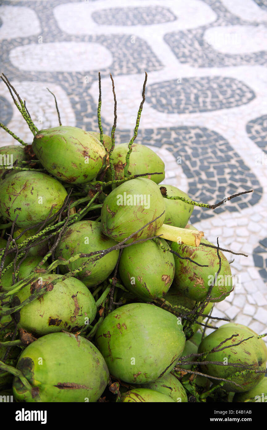 Rio de Janeiro Brazil bunch of fresh green Brazilian coco verde ...