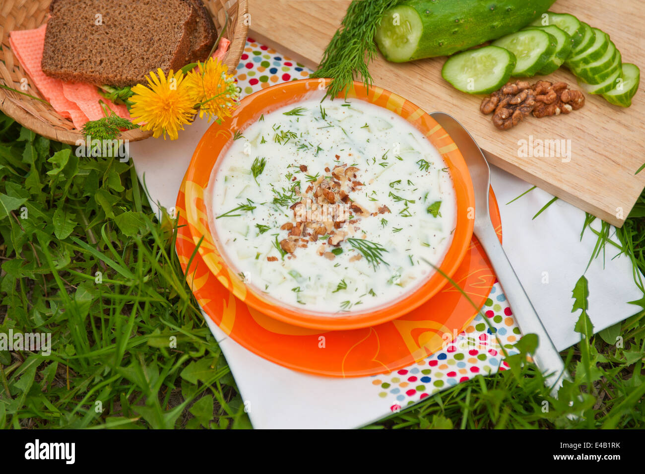 Tarator soup cold appetizer cucumber garlic hi-res stock photography ...