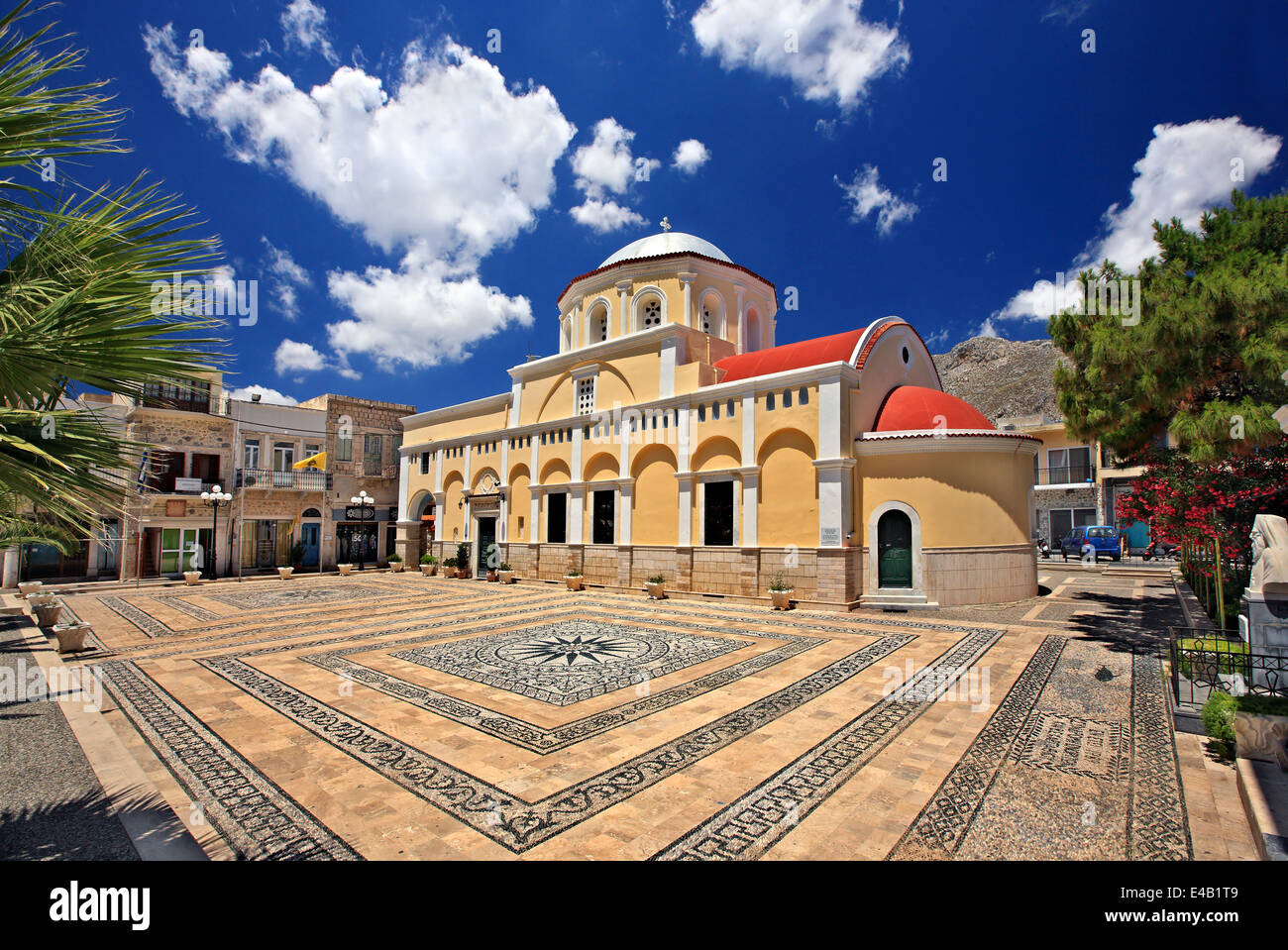 The church of Christos (Jesus Christ) at the center of Pothia town ...