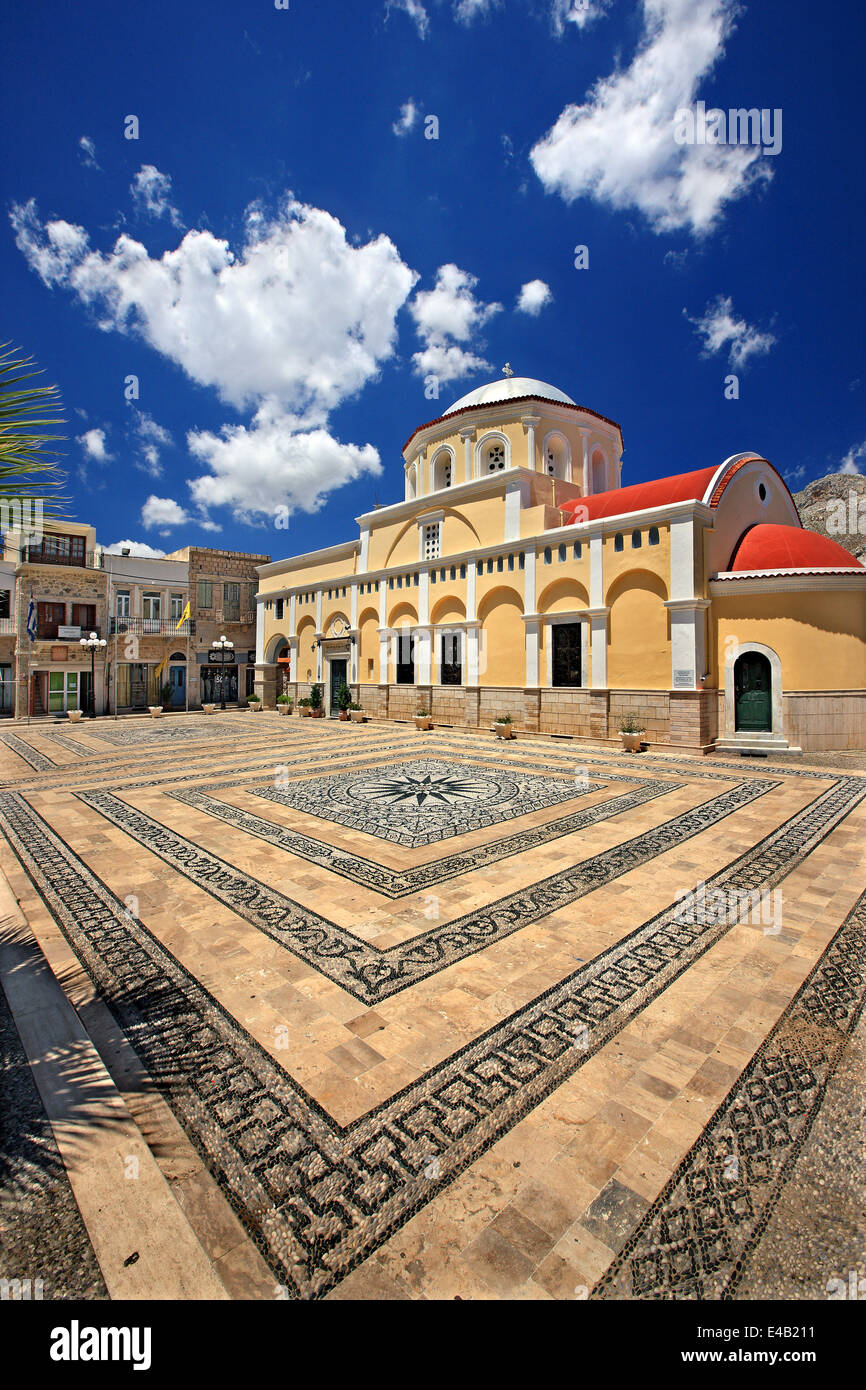 The church of Christos (Jesus Christ) at the center of Pothia town ...