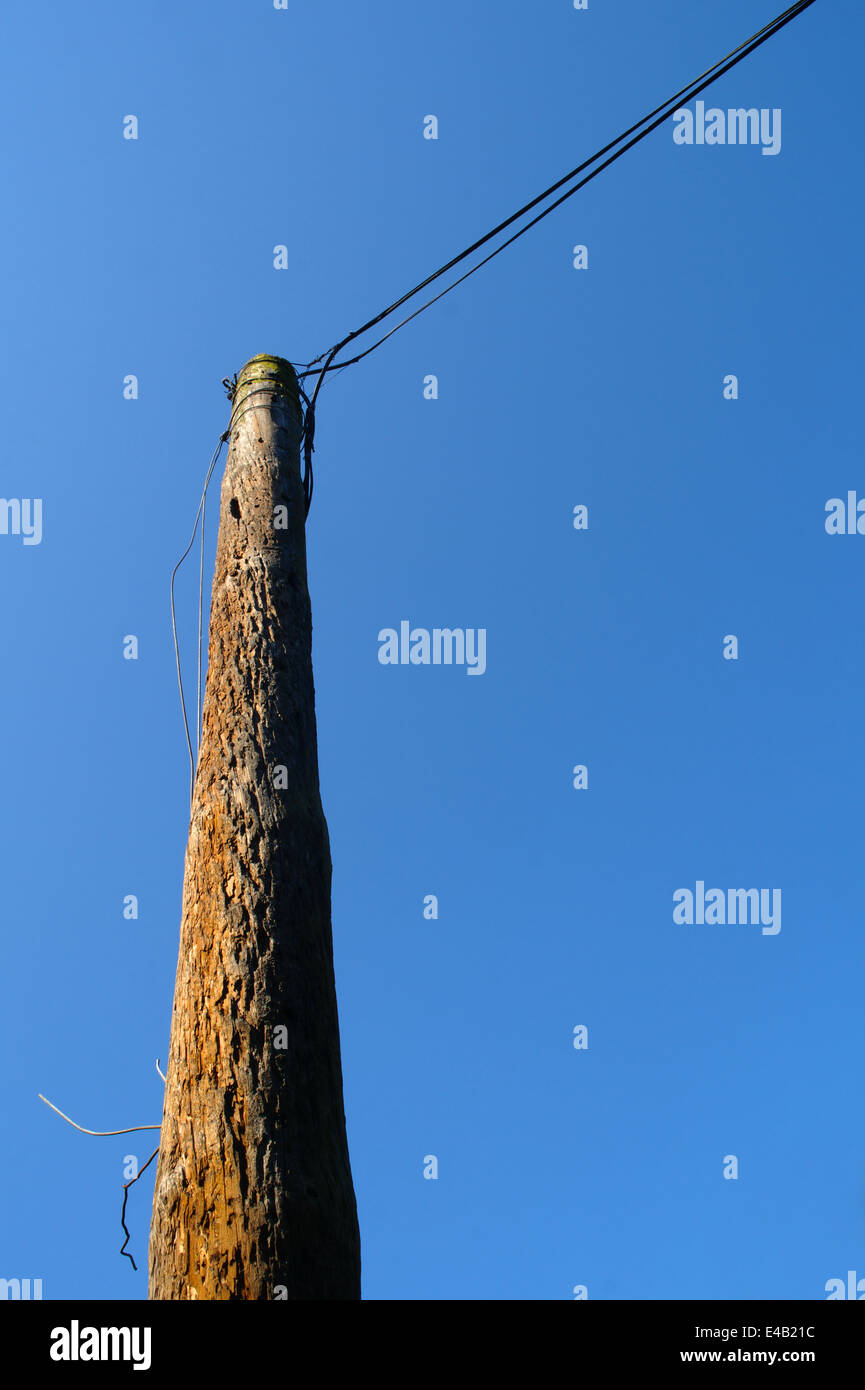 electrical wooden pole Stock Photo - Alamy