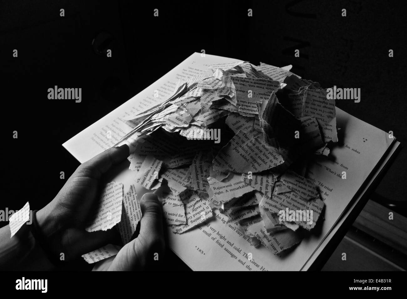 A book is overflowing with pieces of paper, literally bursting with ...