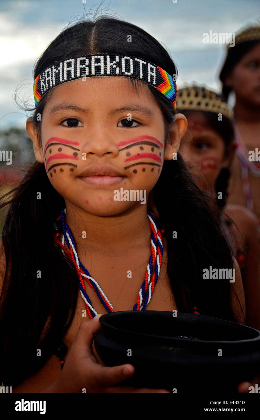 Pemon girl of Kamarata community. Bolívar. Venezuela Stock Photo - Alamy