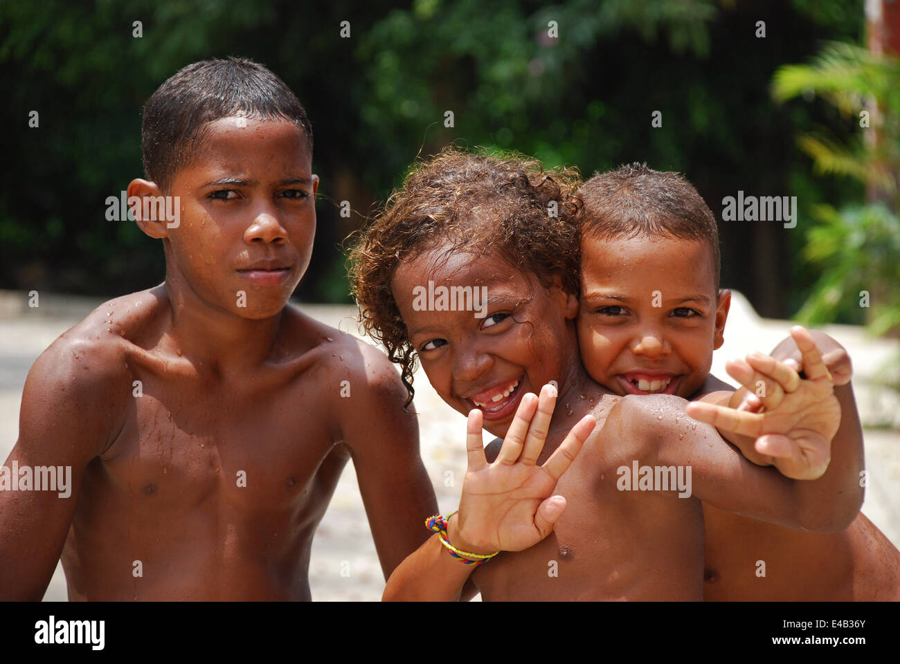 Children from the village of Chuao, Edo. Aragua, Venezuela Stock Photo ...
