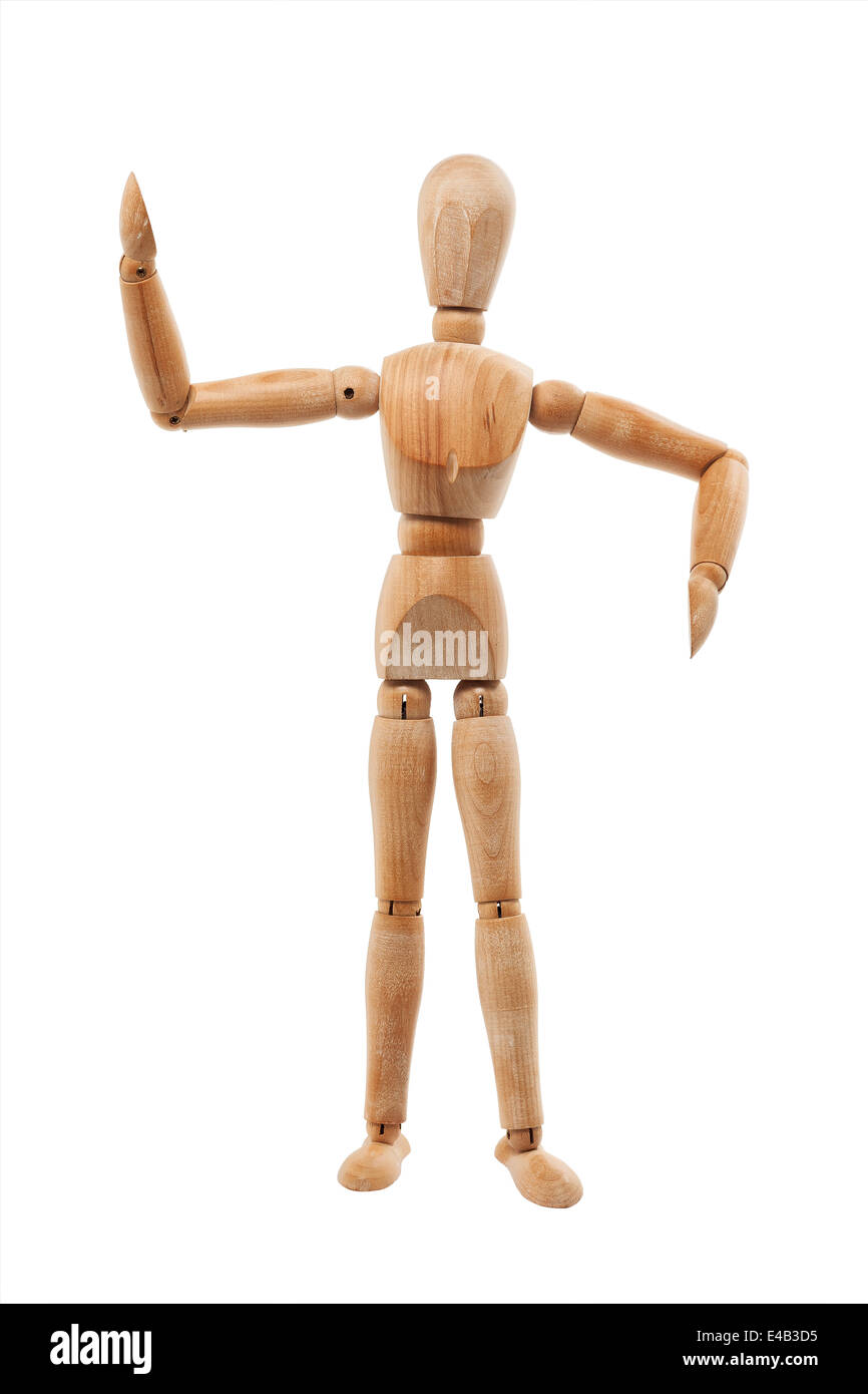 Wood man model isolated on white background Stock Photo - Alamy