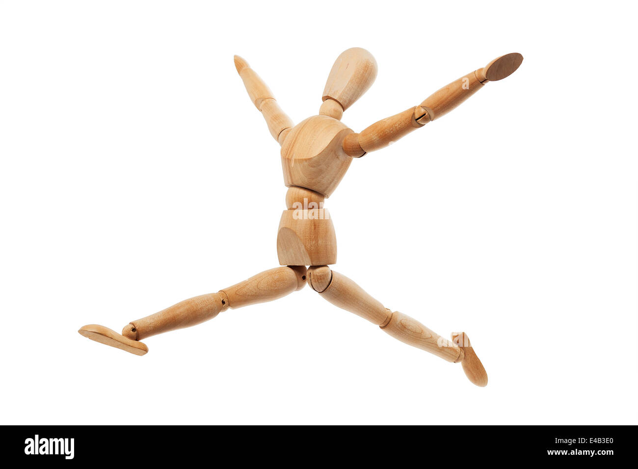 Wood model with jumping pose isolated on white background Stock Photo ...