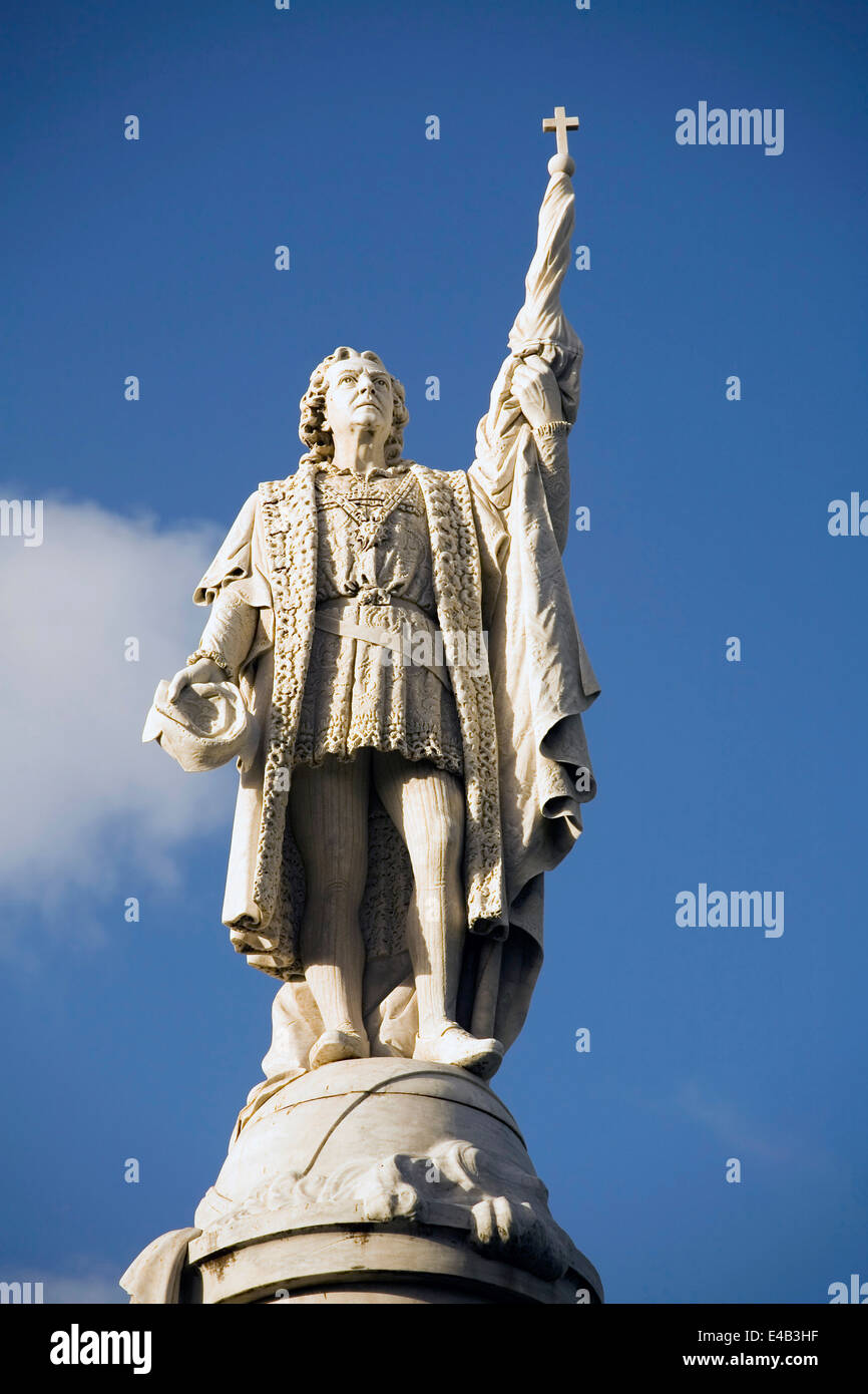 statue of Christopher Columbus "Cristobal Colon" located in Old San ...
