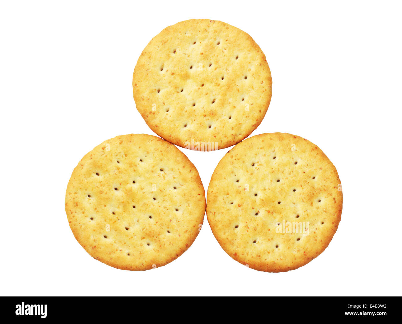 Three Round Crackers Isolated On White Background Stock Photo - Alamy