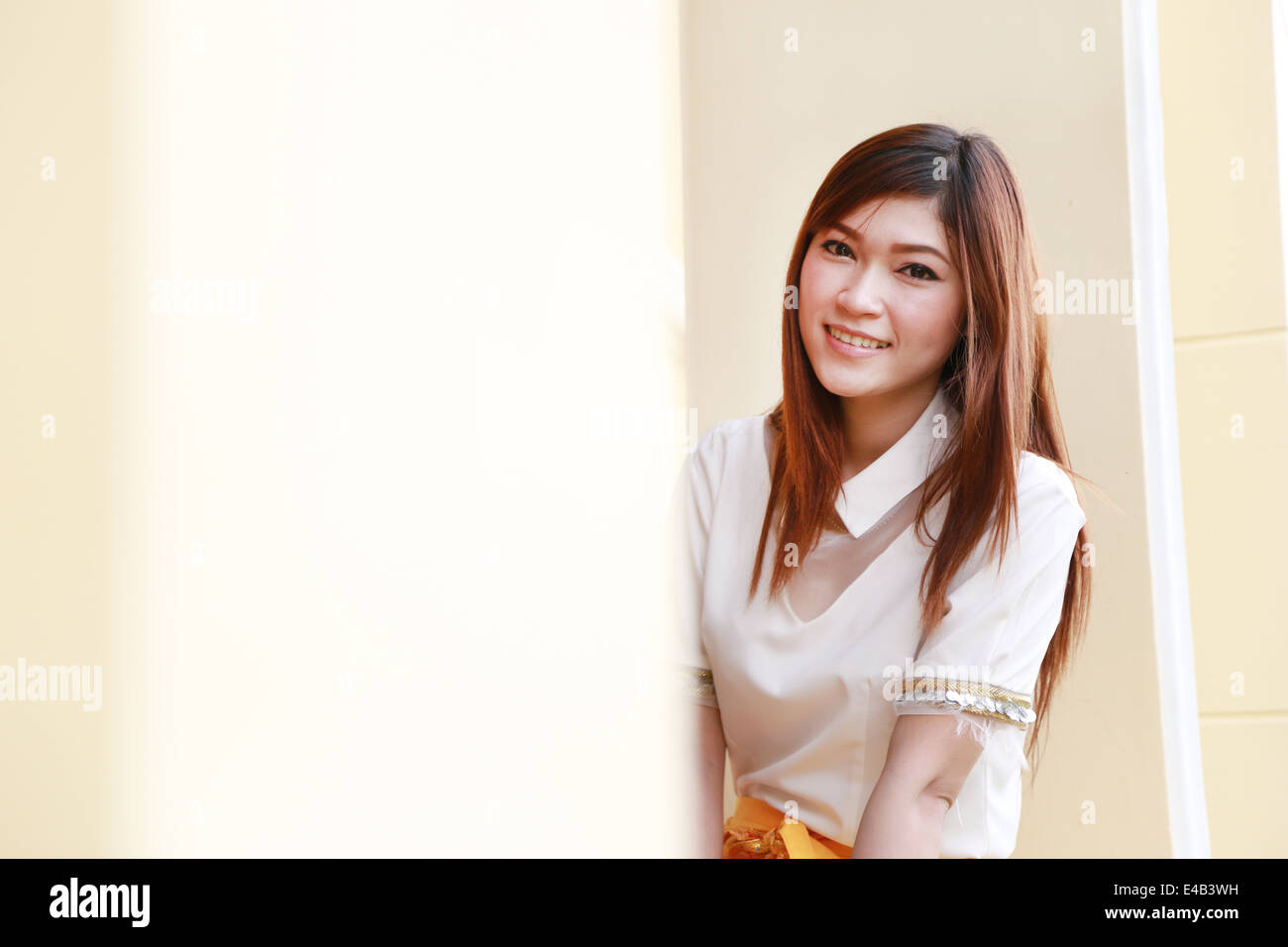 portrait woman smiles in traditional house Stock Photo - Alamy