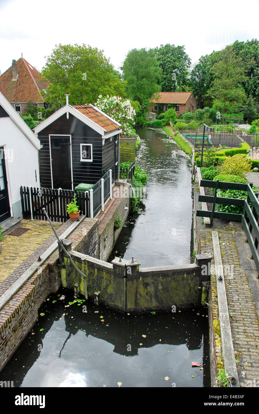 Canal lock in the Town of Edam, Netherlands Stock Photo - Alamy