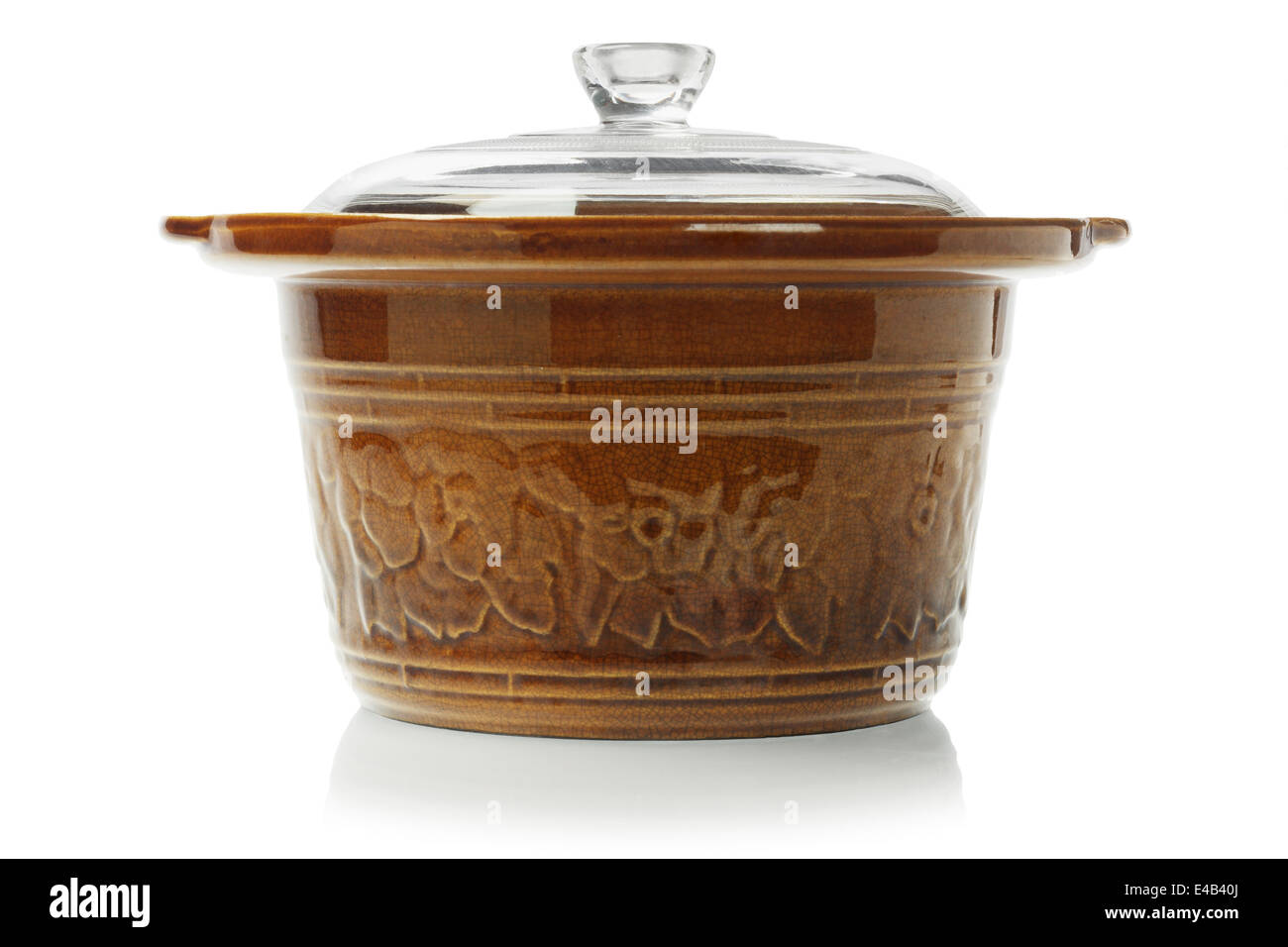 Ceramic Cooking Pot On White Background Stock Photo - Alamy