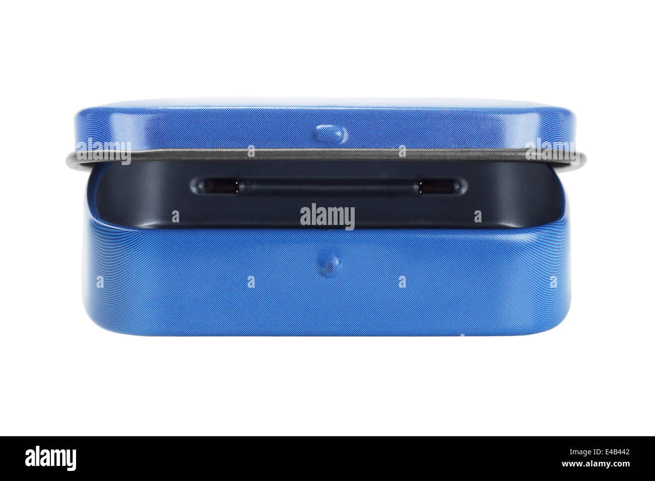 Open Blue Metal Box On White Background Stock Photo - Alamy
