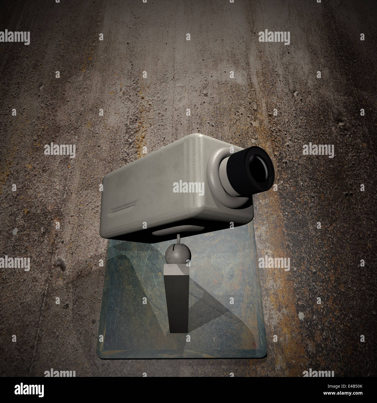 security camera design in 3d with an old wall Stock Photo - Alamy