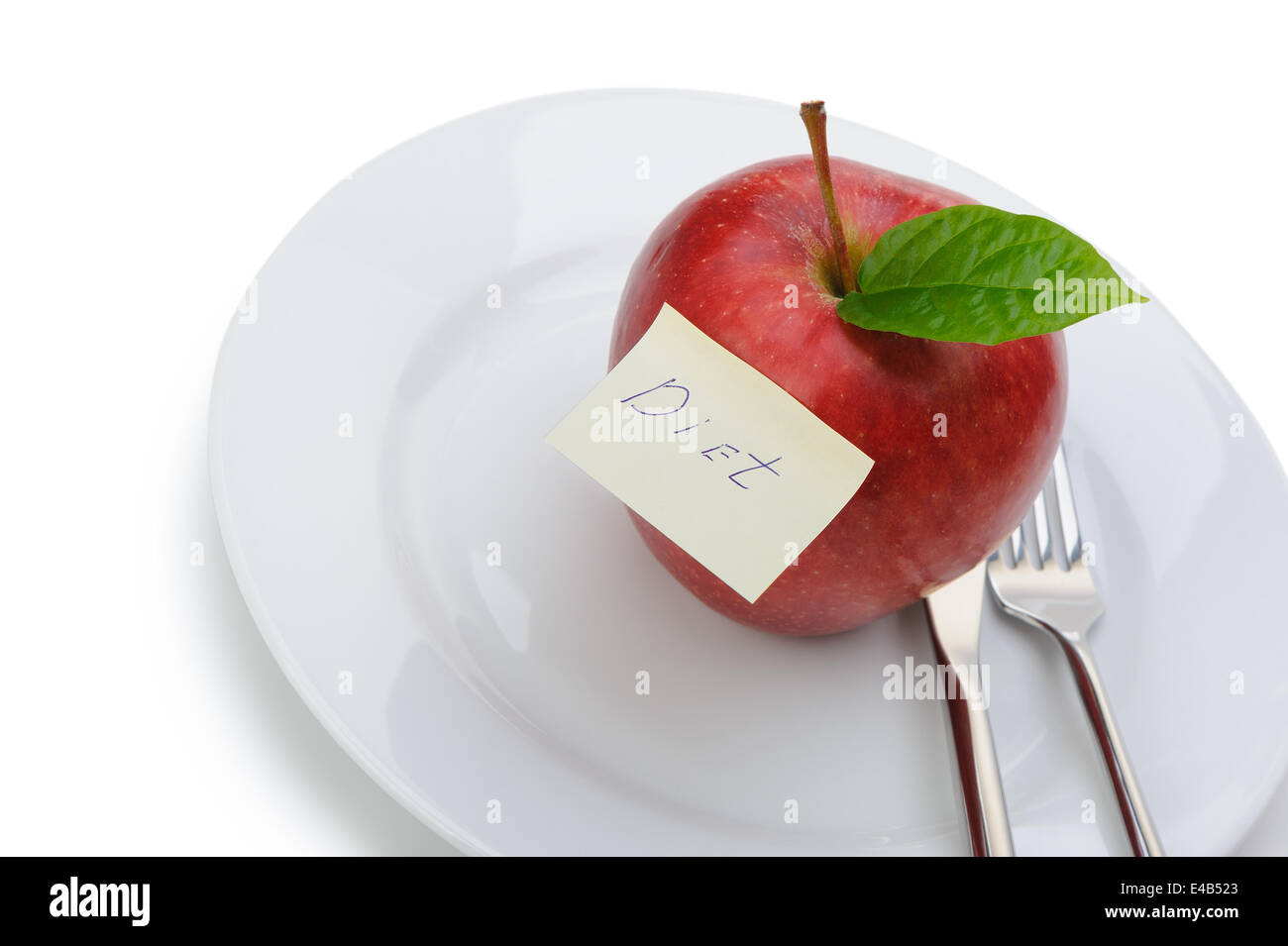 Apple with a paper note Stock Photo - Alamy