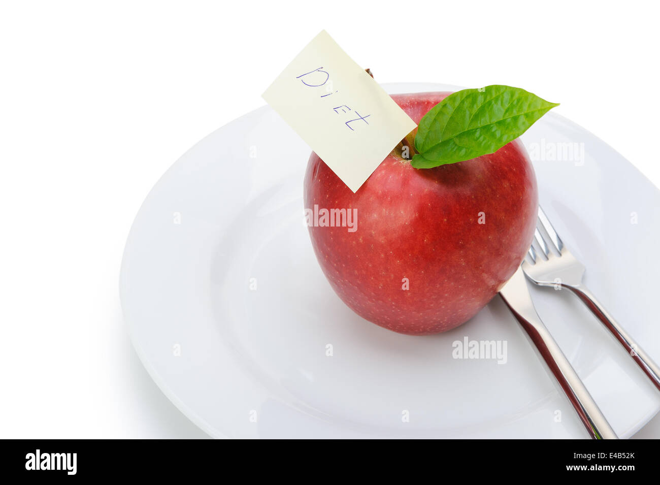 Apple with a paper note Stock Photo - Alamy