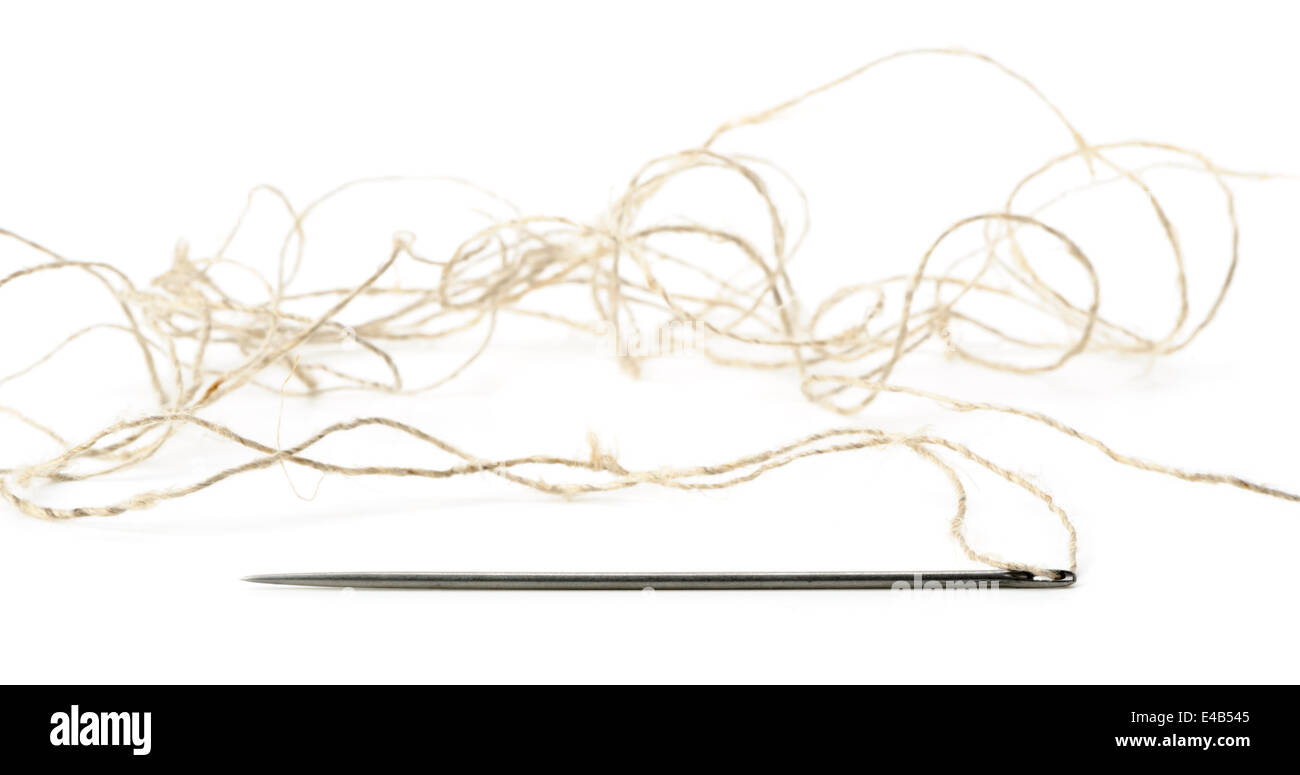 Needle and thread closeup Stock Photo - Alamy