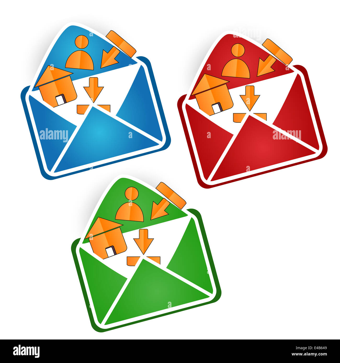 Web buttons in an envelope Stock Photo - Alamy