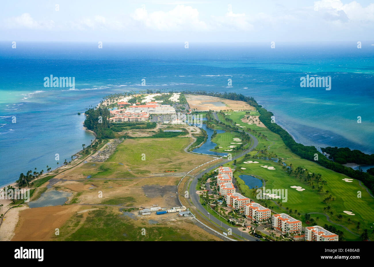 Aerial view of the Northeast side of Puerto Rico. Shown is the area ...