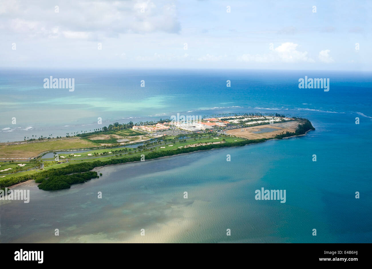 Aerial view of the Northeast side of Puerto Rico. Shown is the area ...
