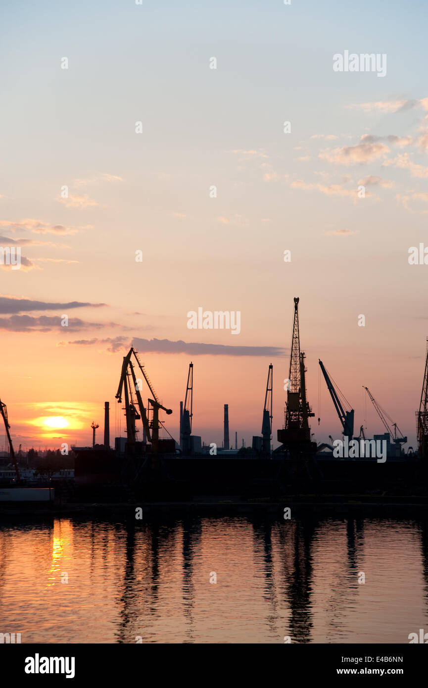 Seaport night time Stock Photo - Alamy