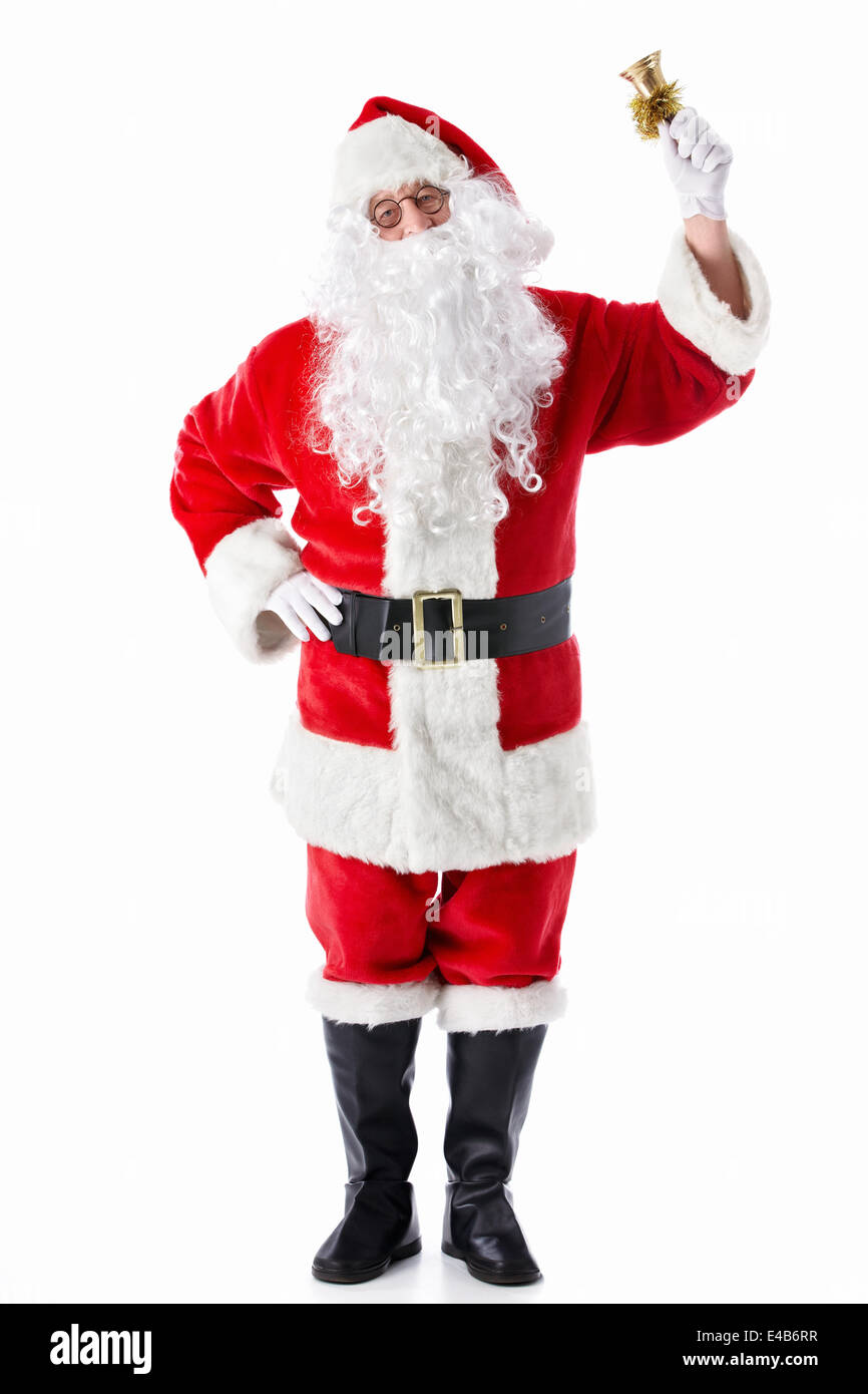Santa Claus with a bell Stock Photo - Alamy