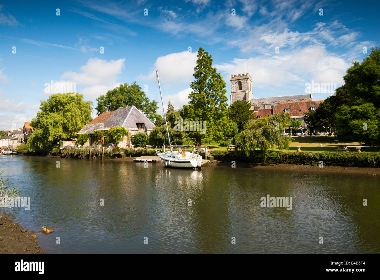 A sunny summer day by the River Frome at Wareham, Dorset England UK ...
