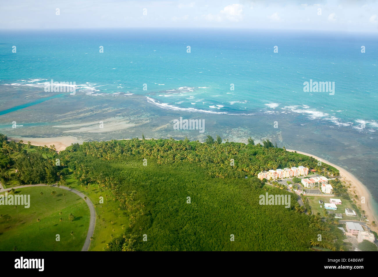 Aerial view of the Northeast side of Puerto Rico. Shown is the area ...