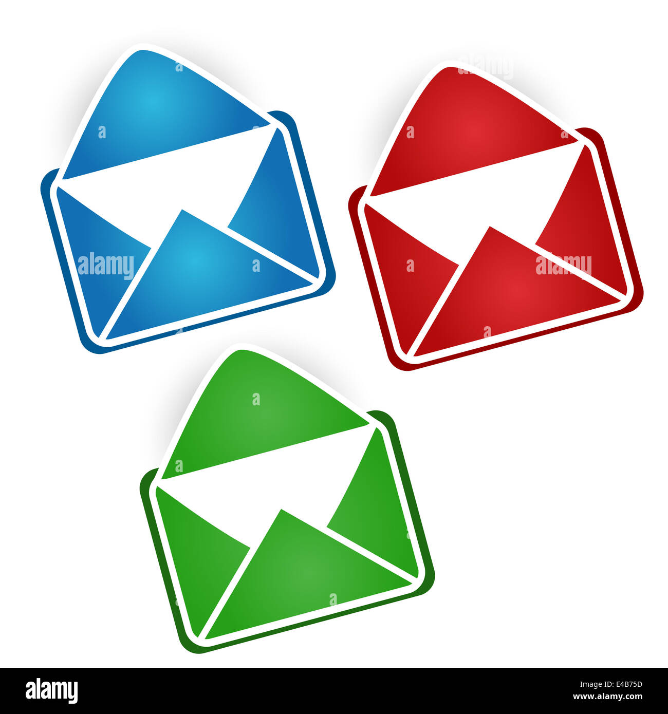 Three multi-colored envelopes Stock Photo - Alamy